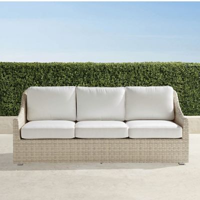 Ashby Sofa with Cushions & All-Weather Wicker in Shell Finish