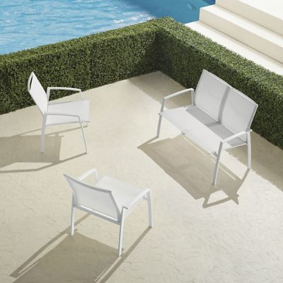Frontgate Resort Collection™ Newport 3-pc. Aluminum Loveseat Set in ...