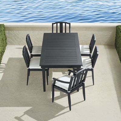 Trelon 7-pc. Rectangular Dining Set in Aluminum | Frontgate