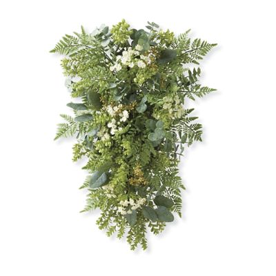 Outdoor Mixed Greenery Queen Anne's Lace Swag | Frontgate