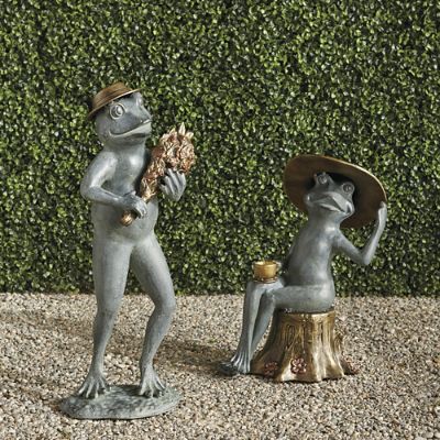Garden Party Frog Statues | Frontgate