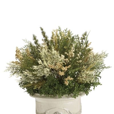 Mixed Evergreen Urn Filler with Lifelike Greenery & Berries for Indoor ...
