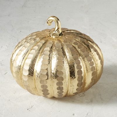 Gold Hammered Glass Pumpkin | Frontgate