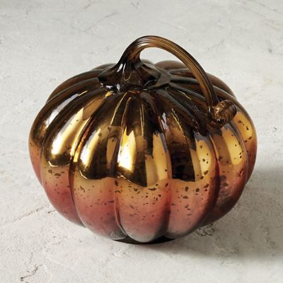 Amber Ombré Glass Pumpkin | Frontgate
