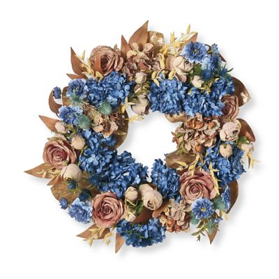 Azure Hydrangea & Rose Wreath | Frontgate