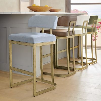 Kamdyn Bar & Counter Stool with Performance Fabric & Plinth Base Design