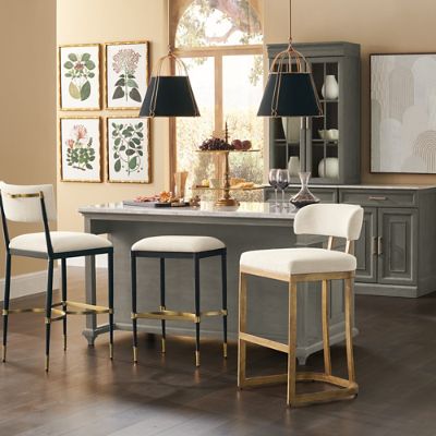 Kamdyn Bar & Counter Stool with Performance Fabric & Plinth Base Design