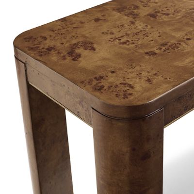 Brando Console Table with Mappa Burl Veneer & Brass Apron Plate