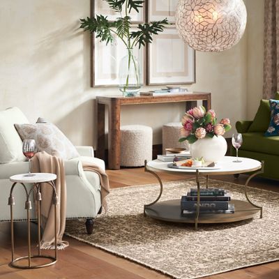 Brando Console Table with Mappa Burl Veneer & Brass Apron Plate