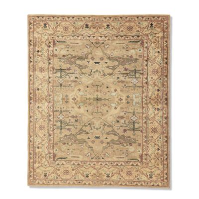 Darcy Hand-Knotted Wool Area Rug with Medallion & Border Design in ...