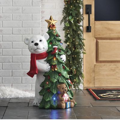 LED Ho Ho Holly Tree & Polar Bear | Frontgate