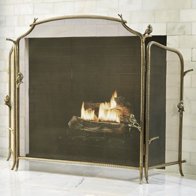 Aviary Fireplace Screen | Frontgate