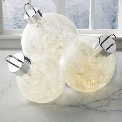 LED Paper White Christmas Balls | Frontgate