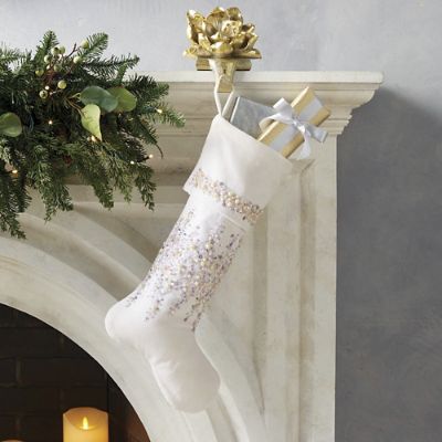 Lilac Frost Velvet Embellished Stocking | Frontgate