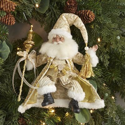 Gilded Glamour Mini Santa | Frontgate
