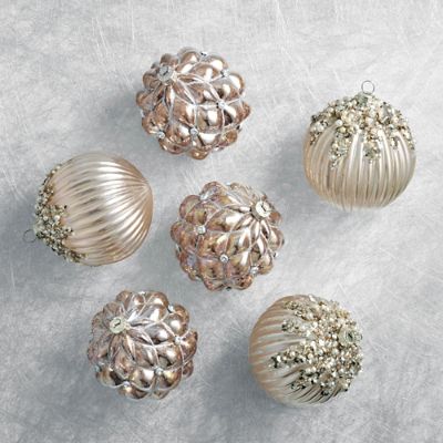 Iridescent Pearl Ornaments Set Of Six Frontgate