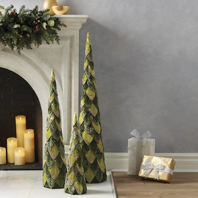 Glitter Edge Velvet Petal Cone Tree | Frontgate