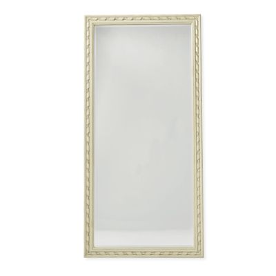 Etienne Floor Mirror with Woven Scrollwork & Mahogany Frame