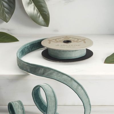 Double-Sided Celadon Blue Velvet Ribbon | Frontgate