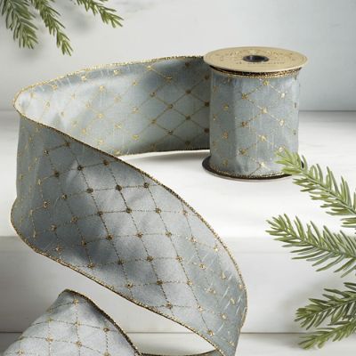 Metallic Diamond Faux Dupioni Ribbon | Frontgate