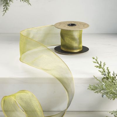 Gossamer Gold Edge Sheer Ribbon | Frontgate