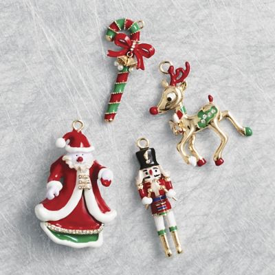 Christmas Keepsake Enamel Ornaments, Set of Four | Frontgate