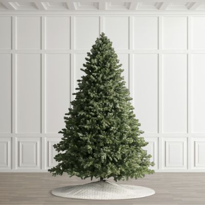 Montana Flocked Full Profile Tree with Warm White LED Lights & Snow Dusting