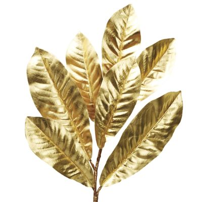 Metallic Southern Magnolia Leaf Stems, Set of Six | Frontgate