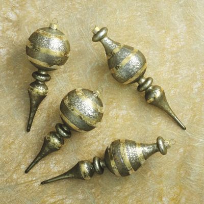 Mercury Glass Mixed Finials, Set of Four | Frontgate