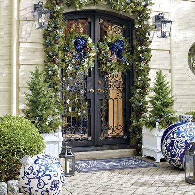 Indigo Berry Greenery Wreath | Frontgate