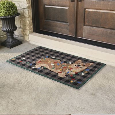 Christmas Corgi Door Mat | Frontgate
