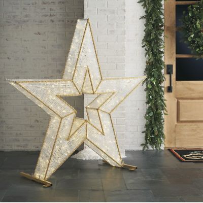 5 ft. LED Star with Warm White Lights & Metal Frame for Outdoor Holiday ...
