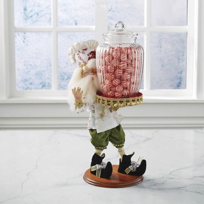 Mark Roberts North Pole Catering Elf & Food-Safe Confectionary Jar Display