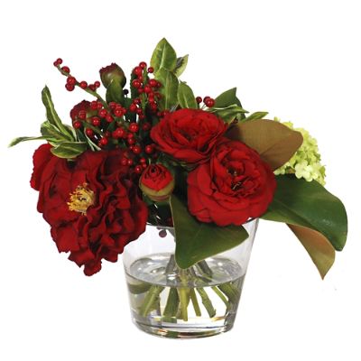 Camellia Arrangement in Glass Vase | Frontgate