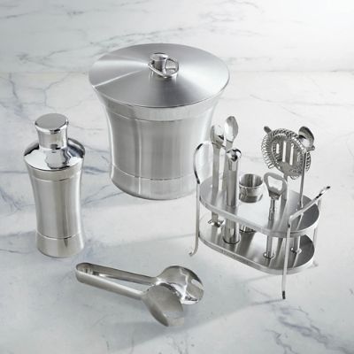 Mixologist Set with Stainless Steel Barware, Shaker & Insulated Ice Bucket