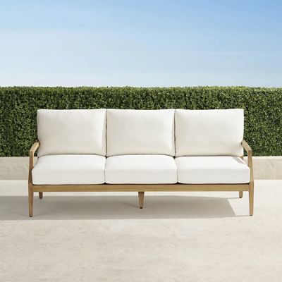 Westport Teak Sofa with Chevron Design & All-Weather Cushions