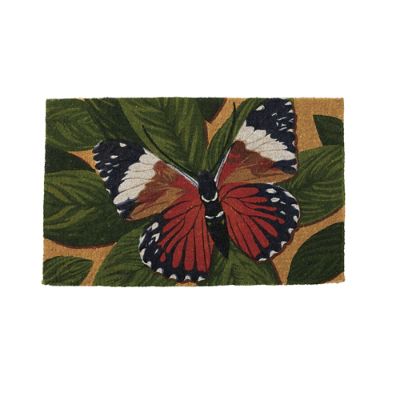 Floating Butterfly Door Mat & Handwoven 100% Coir with Finished Edges