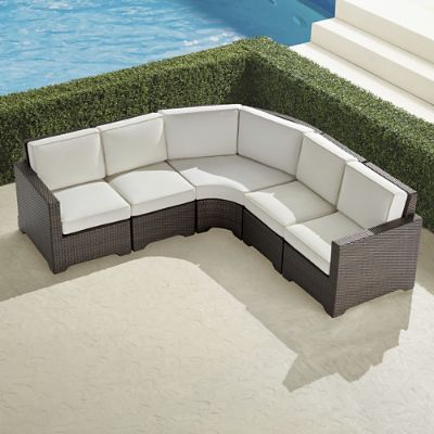 Small Palermo 5-pc. Curved Modular Set in Bronze Wicker with All ...