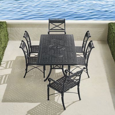 Carlisle 7-pc Onyx Cast Aluminum Dining Set with Lattice-Top Table ...