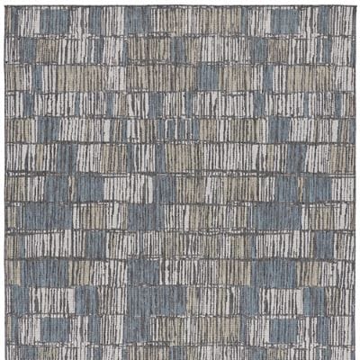Broken Stripe Indoor/Outdoor Rug & Durable Weather-Resistant ...