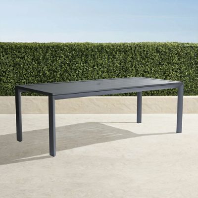 Frontgate Resort Collection™ Newport Rectangular Dining Table in Aluminum with Umbrella Hole ...