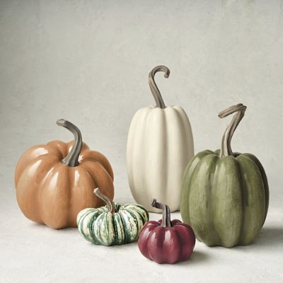 Indoor & Outdoor Decorative Pumpkins with Handpainted Glossy Glaze