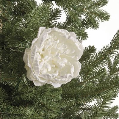 Frosted Peony Stems Set of Six with Lifelike Bendable Floral Accents ...