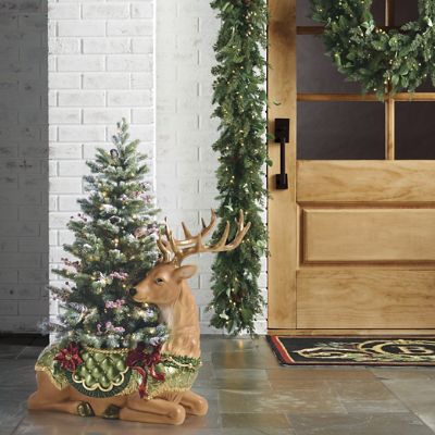 Noble Deer Planter with Handpainted Details & UV Protected Finish