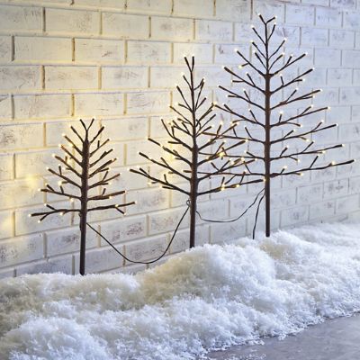 Pathway Tree Stakes Set of Three with Multicolor LED Lights & Remote ...
