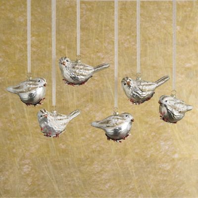 Bird and Branch Ornaments, Set of Six | Frontgate