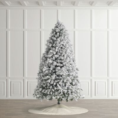 Arcadia Pine Quick-Light Tree with Warm LED Lights & Faux Snow Flocking