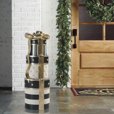 4 ft. LED Stacked Presents with Timer & Warm White Lights for Indoor ...