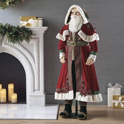 Holiday Magic Life-Size Santa with Handcrafted Details & Stand for ...