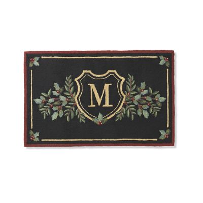 Yuletide Greetings Monogram Door Mat with Fade-Resistant Design ...